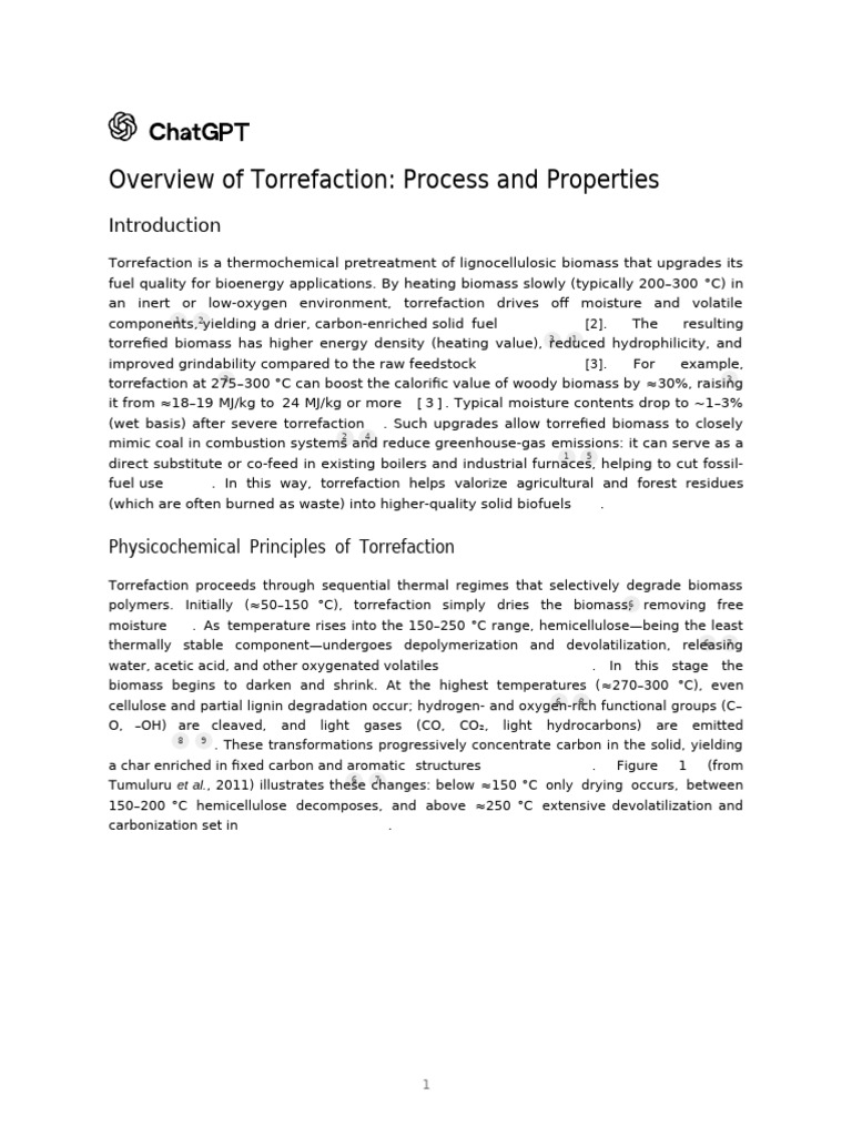 Overview of Torrefaction_ Process and Properties | PDF | Fuels | Energy ...