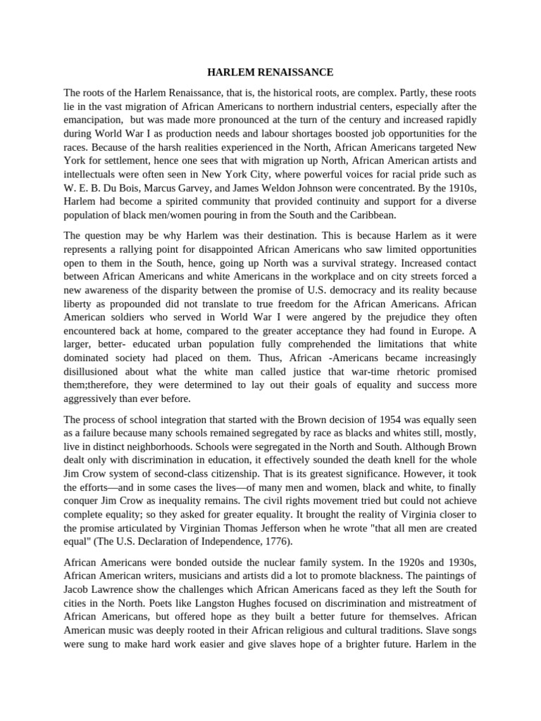 HARLEM RENAISSANCE | PDF | Harlem Renaissance | W. E. B. Du Bois