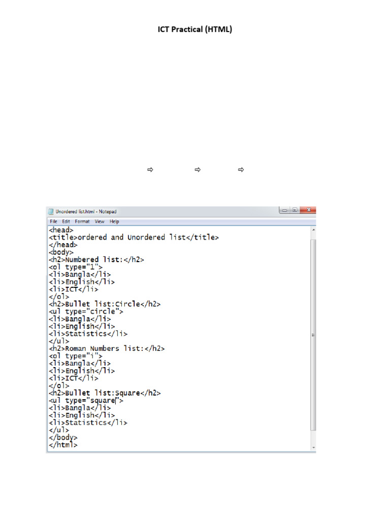 ICT Practical HTML #Exp3 and Exp4 | PDF | Html | Tag (Metadata)