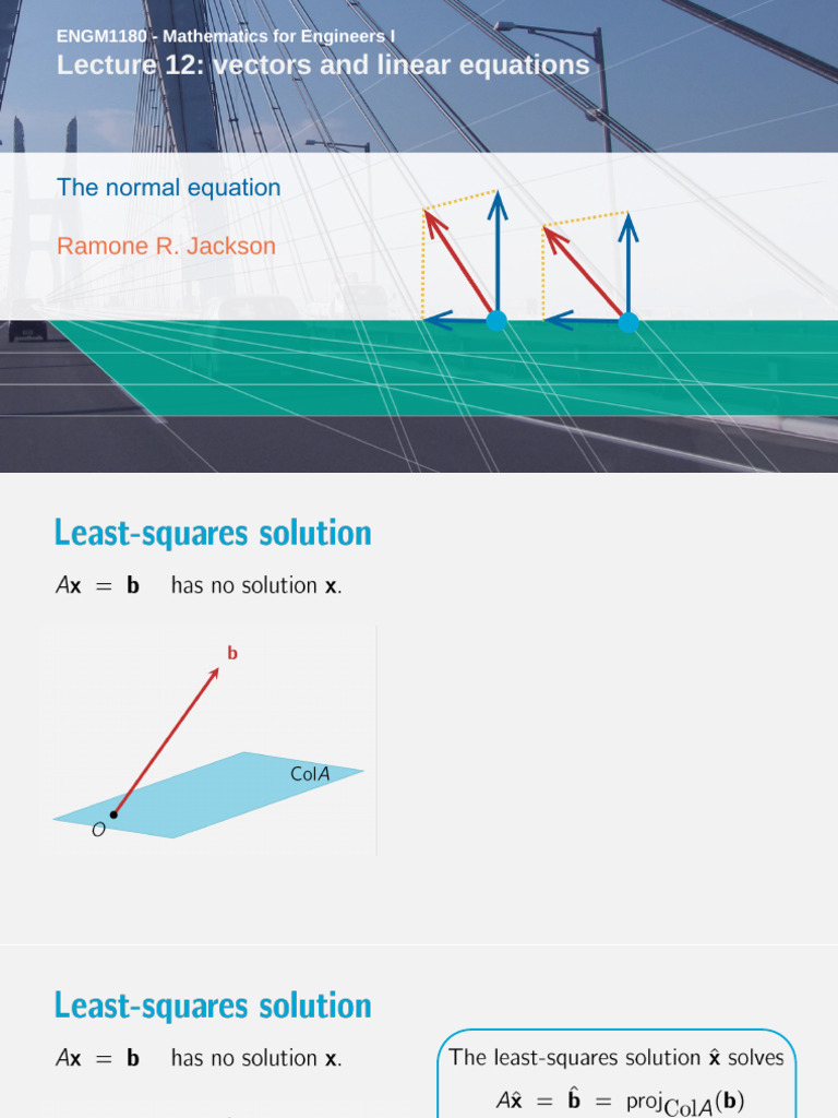 Lecture 12 - Normal_equation | PDF | Linear Algebra | Multivariate ...
