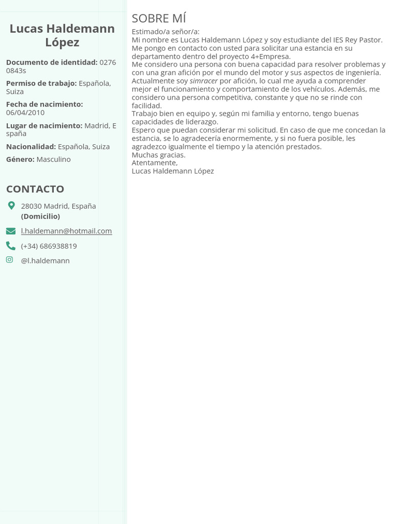 Carta de Presentacion Proyecto 4+Empresa (1) (1) | PDF