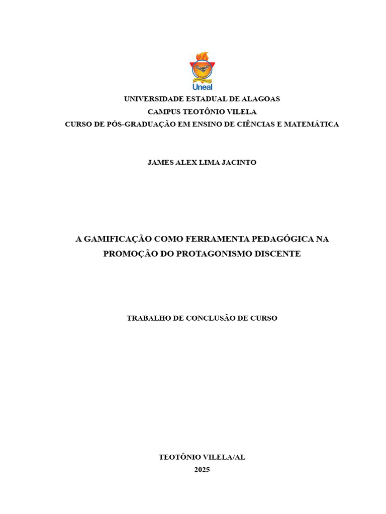 TCC James Alex Lima Jacinto | PDF | Pedagogia | Aprendizado