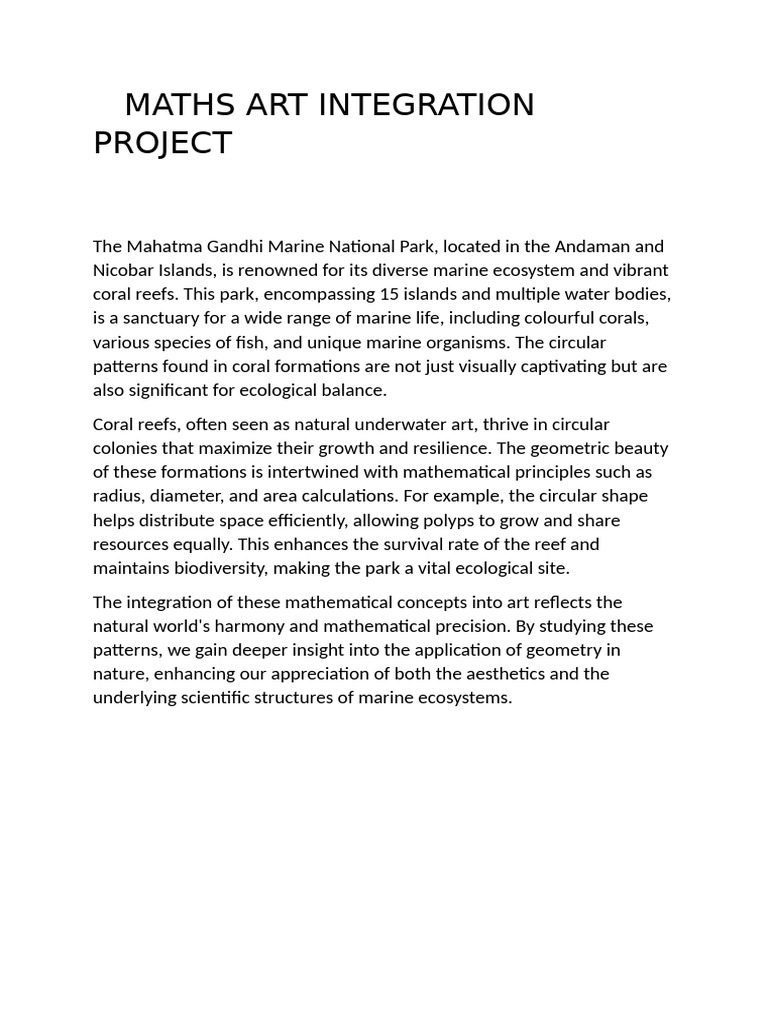 Maths Art Integration Project Divyansh | PDF | Area | Coral