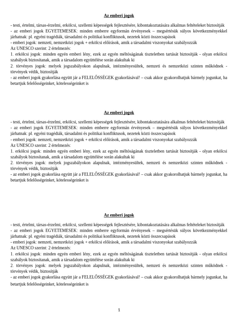 3. Az Emberi Jogok Jegyzet 1 | PDF