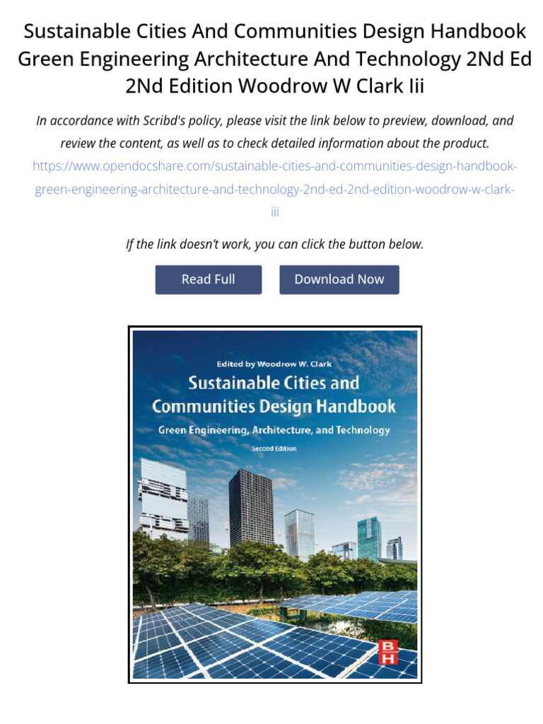 Sustainable Cities and Communities Design Handbook Green Engineering ...