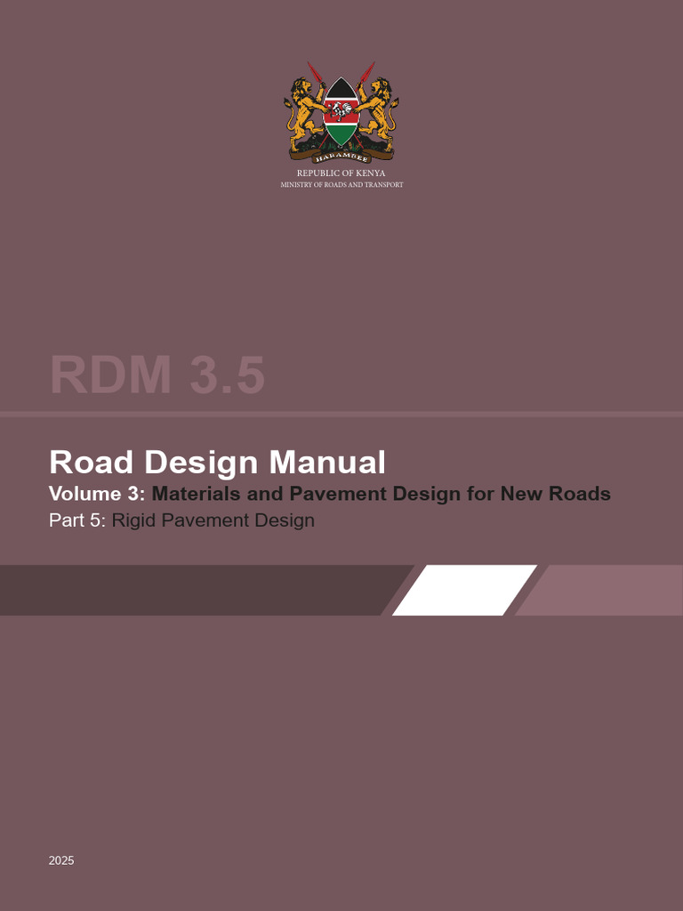 Rigid Pavement Design Guidelines Kenya | PDF | Cost Of Living | Road ...