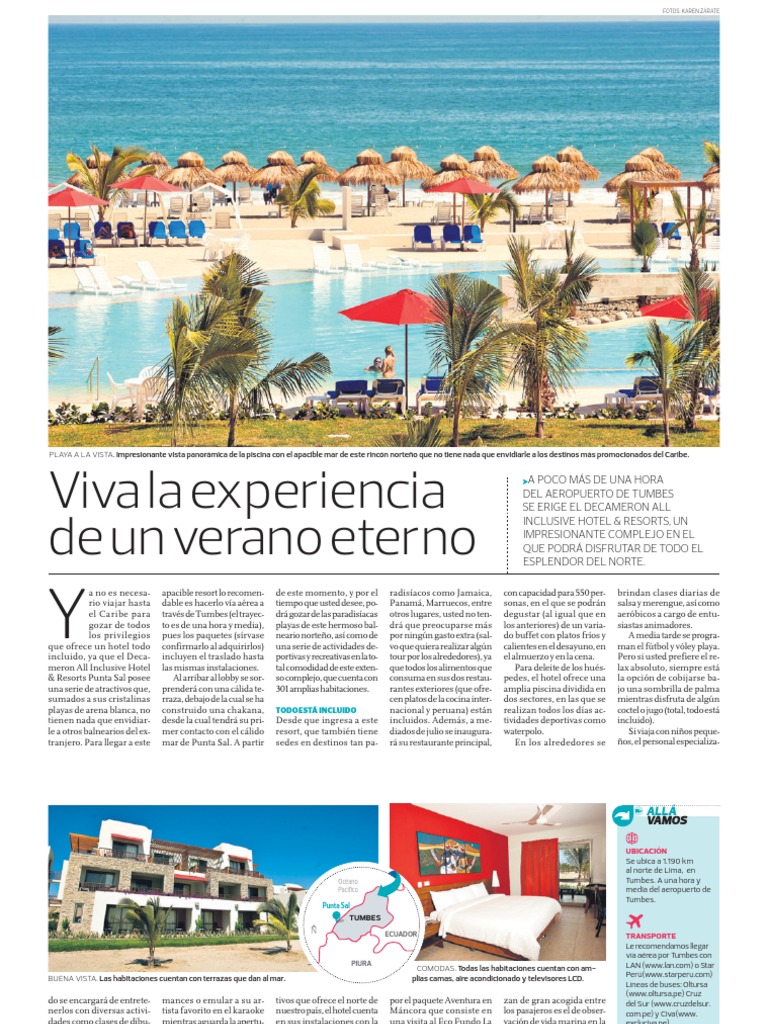 Turismo Tumbes Decameron Punta Sal | PDF | Hotel | Recurso