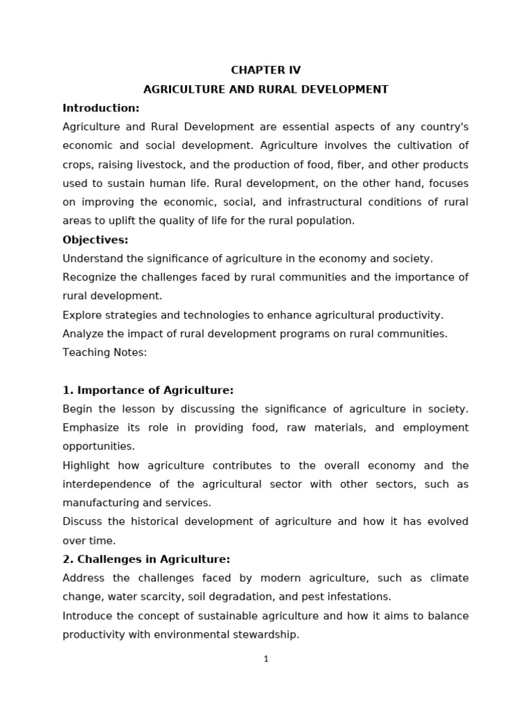 Agriculture and Rural Development Insights | PDF | Agriculture ...