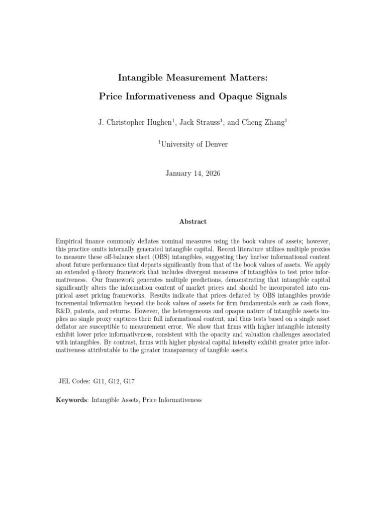 Intangible Measurement W Title | PDF | Book Value | Intangible Asset