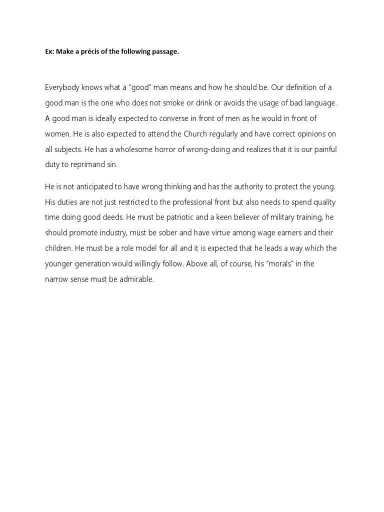 Precis Exercise | PDF