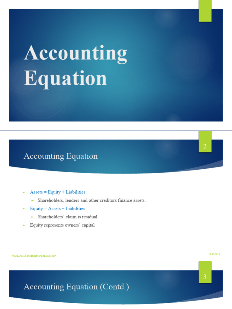 Accounting Equation | PDF | Equity (Finance) | International Financial ...