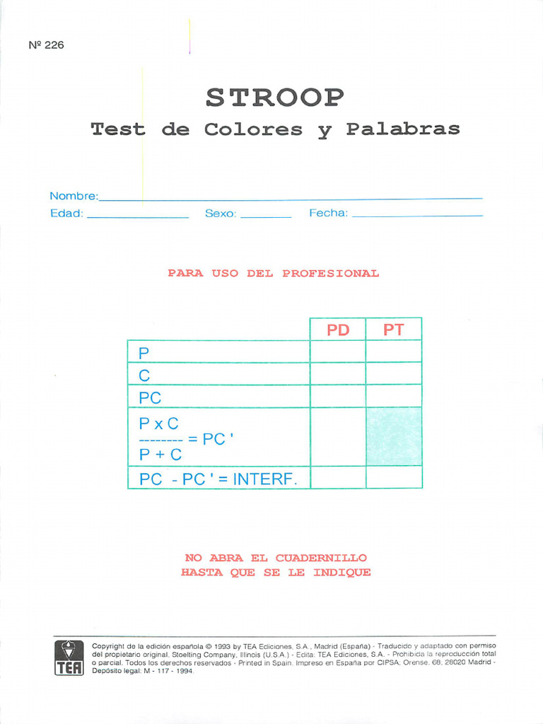 Stroop Test | PDF