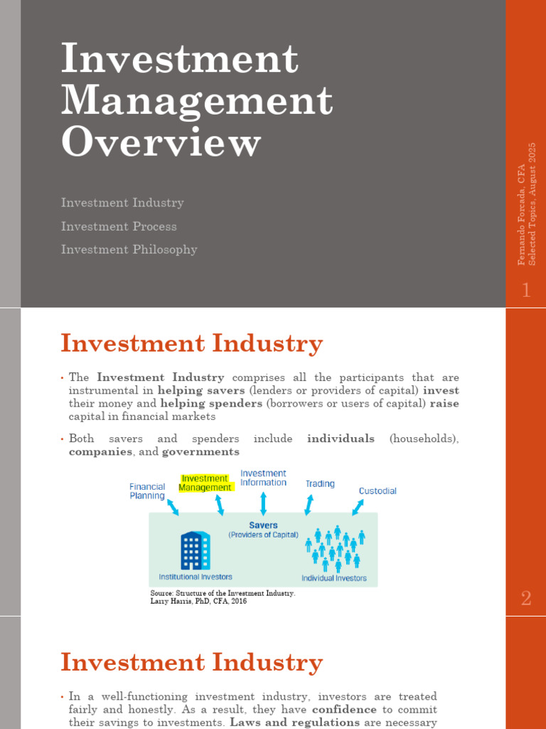 1. Investment Management Overview (1) | PDF | Value Investing | Investing