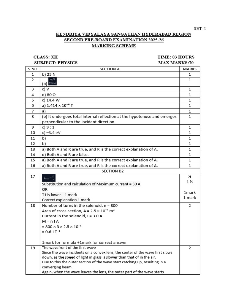 Xii - Phy Ms Pb 2 Set 2 | PDF | Physical Phenomena | Glass Engineering And Science