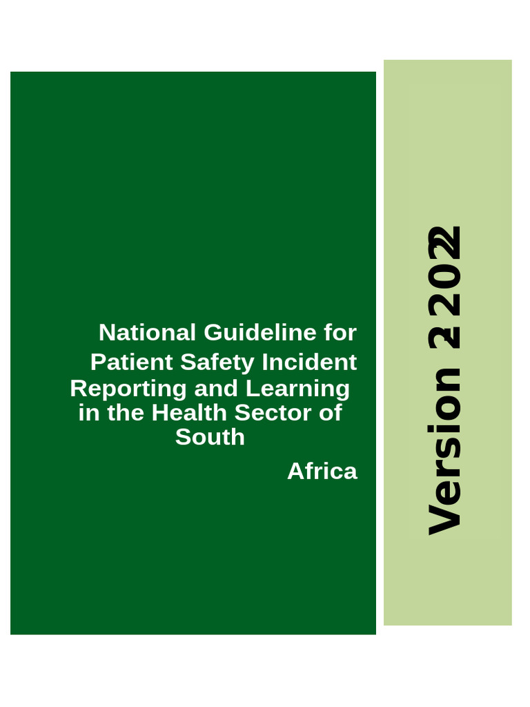 National Guideline for Patient Safety Incident Reporting and Learning ...