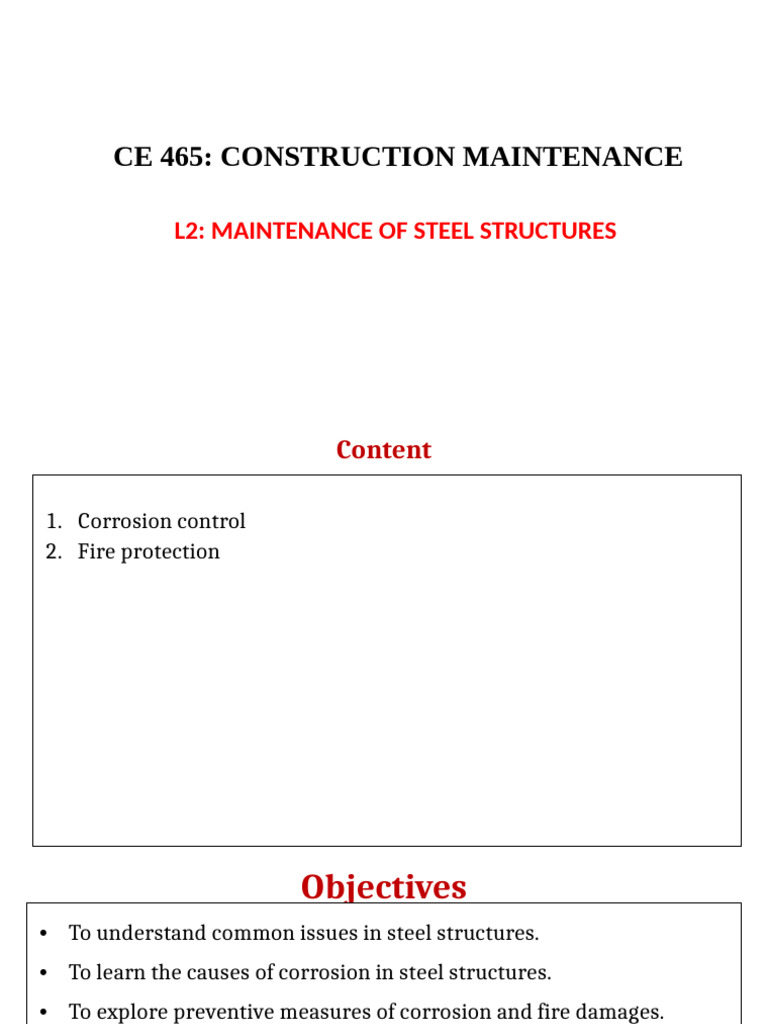 Steel Structure Maintenance Guide | PDF | Corrosion | Physical Sciences