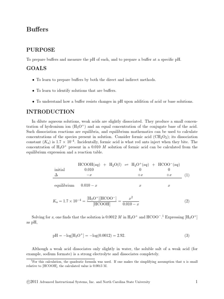 Buffer Project | PDF | Buffer Solution | Acid