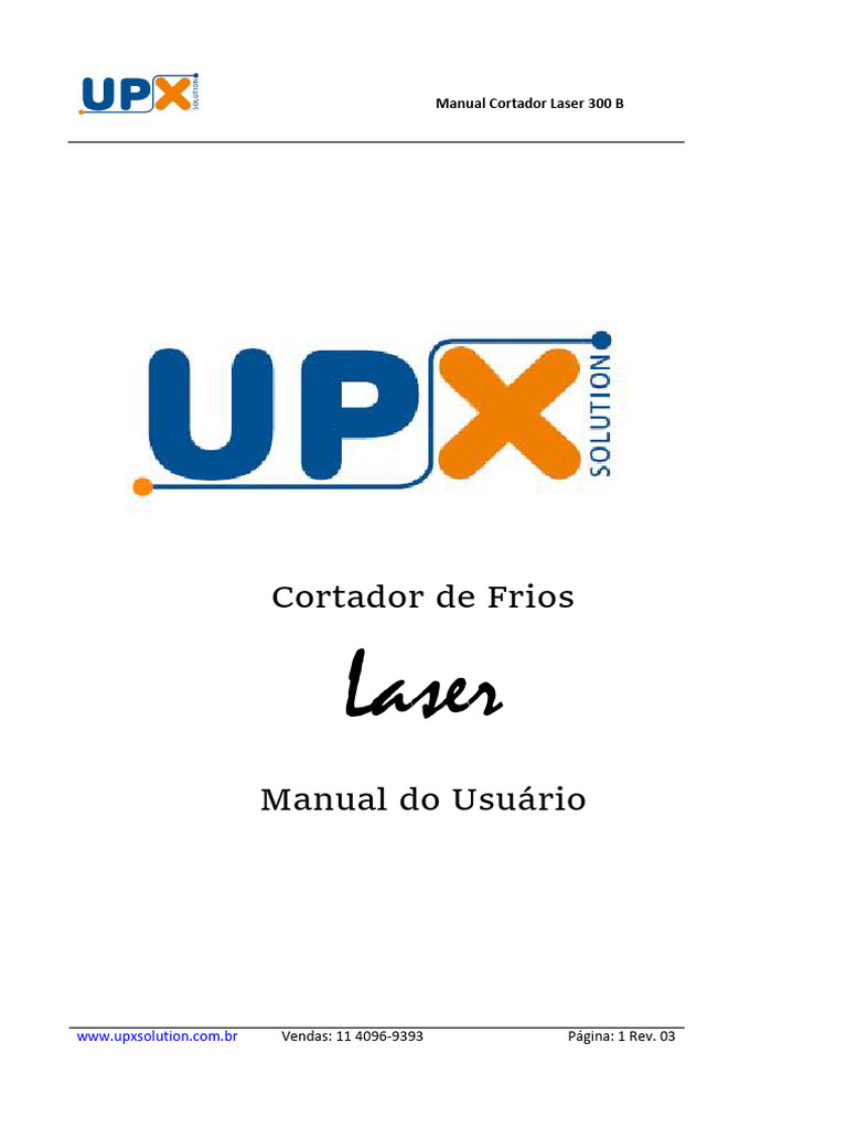 Manual do Cortador Laser 300 B | PDF | Parafuso | Carro