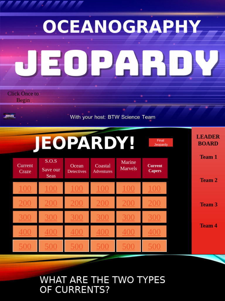 Oceanography Jeopardy Game Questions | PDF | Oceans | Greenhouse Effect