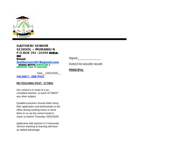 Gss Ict Bio Advert | PDF