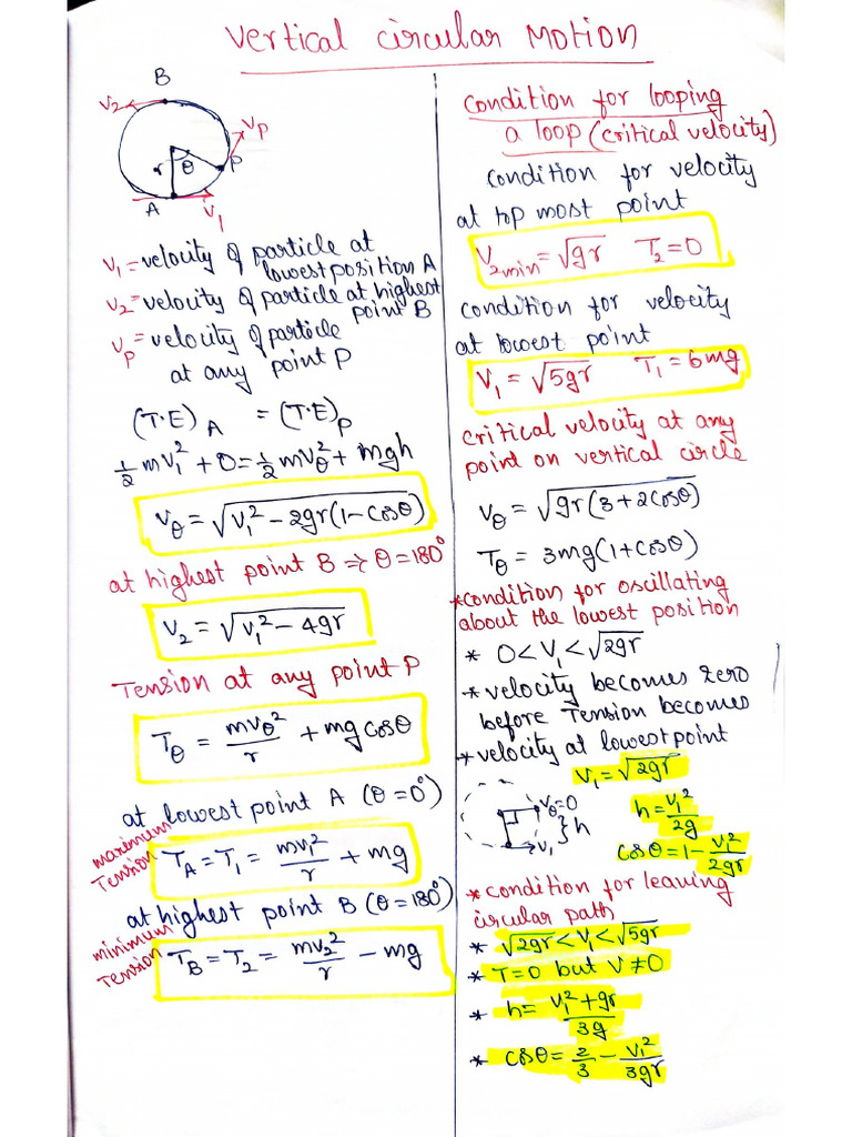Vertical Circular Motion | PDF