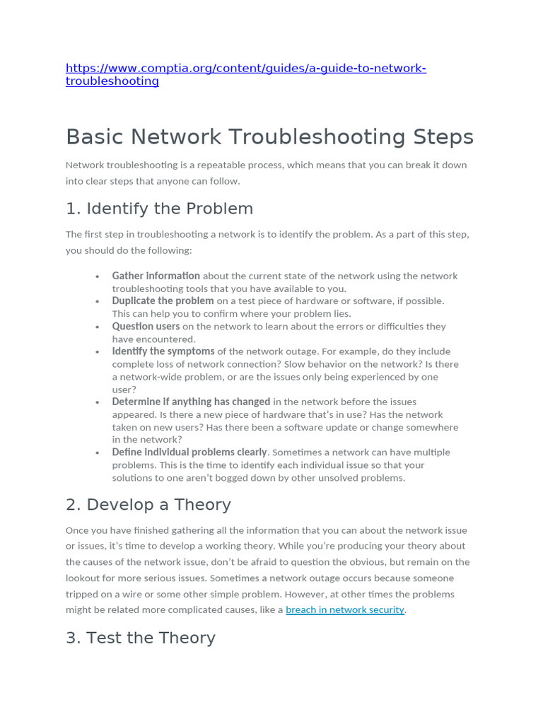 Essential Steps for Network Troubleshooting | PDF | Computer Network ...