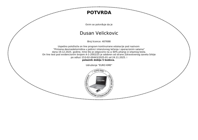 Primena Dexmedetomidina u Jedinici Intenzivnog Lečenja i Operacionim ...