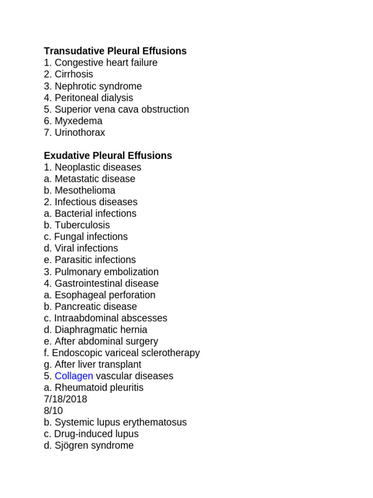 Causes of Pleural Effusions Explained | PDF