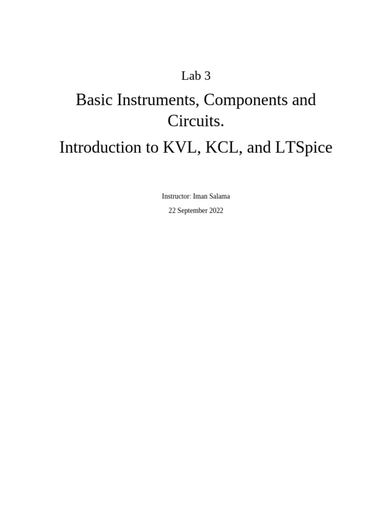 EECE2150 Lab 3 | PDF | Electrical Network | Voltage