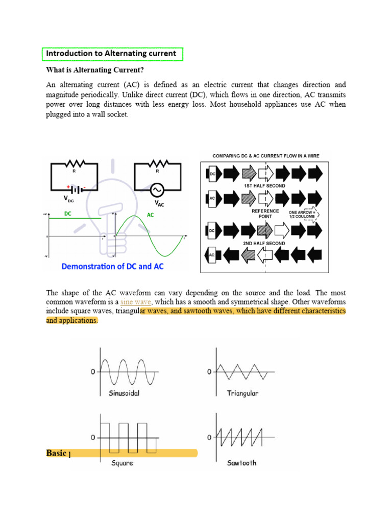 Introduction to Alternating Current | PDF | Capacitor | Alternating Current