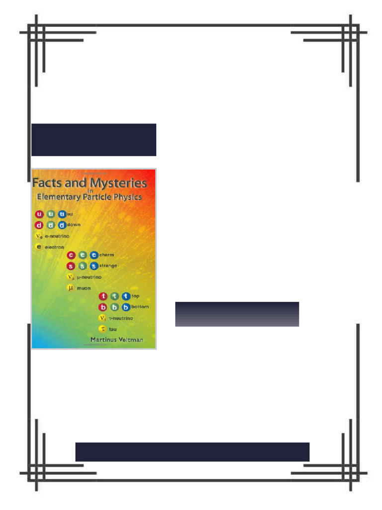Facts and Mysteries in Elementary Particle Physics 1st Edition Martinus ...
