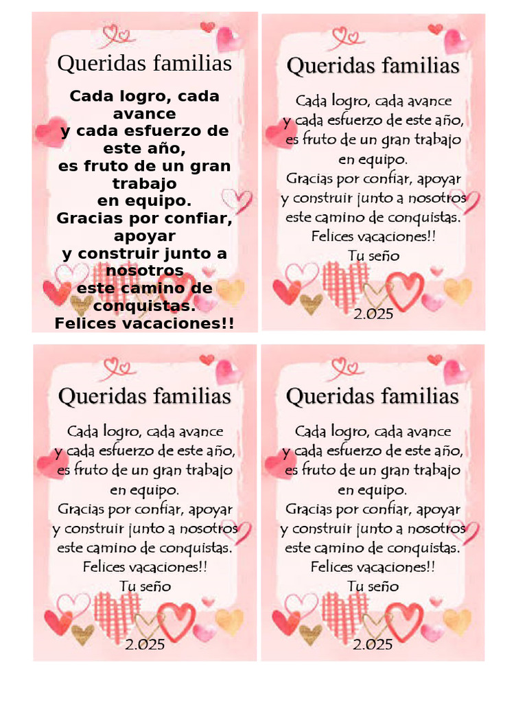 Tarjeta Fin de Año Corazon y Navidad | PDF