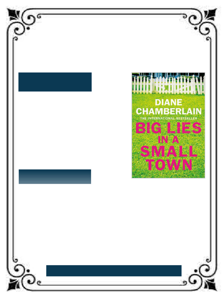 Big Lies in a Small Town 1st Edition Diane Chamberlain [Chamberlain ...
