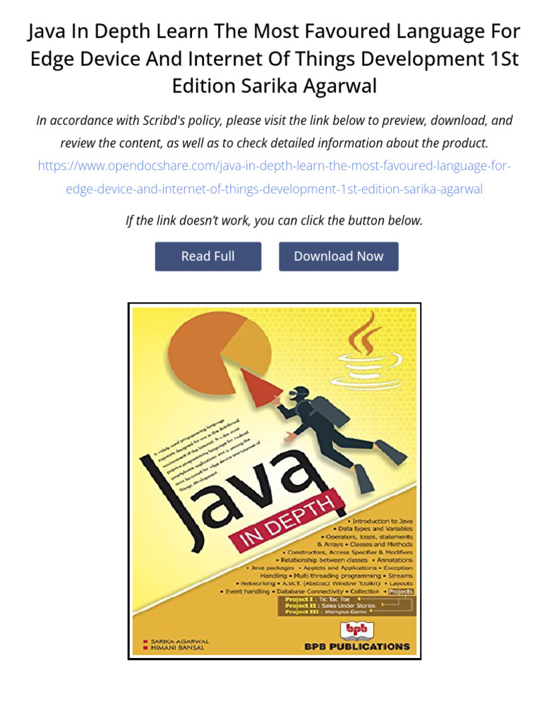 Java in Depth Learn the most favoured language for edge device and ...