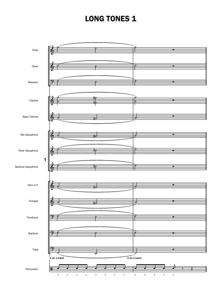 Long Tones and Patterns for Winds | PDF | Trombone | Saxophone