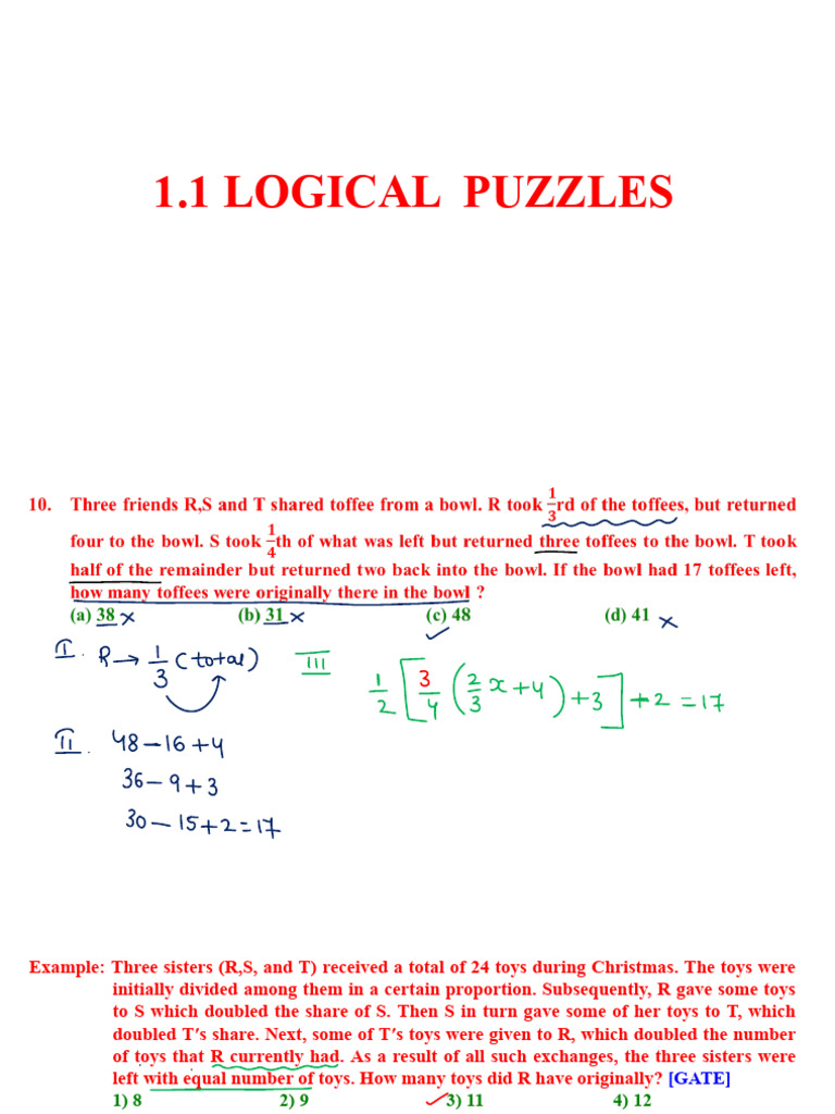 1.1 - Logical Puzzles | PDF