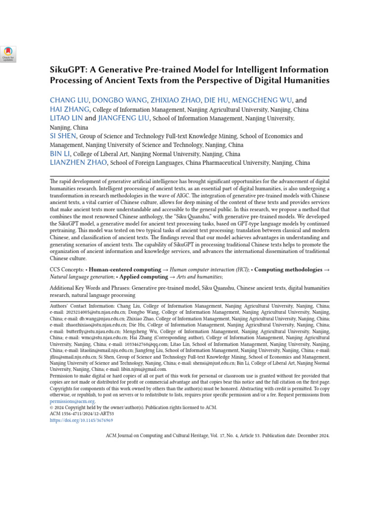 A Generative Pre-trained Model for Intelligent Information Processing ...