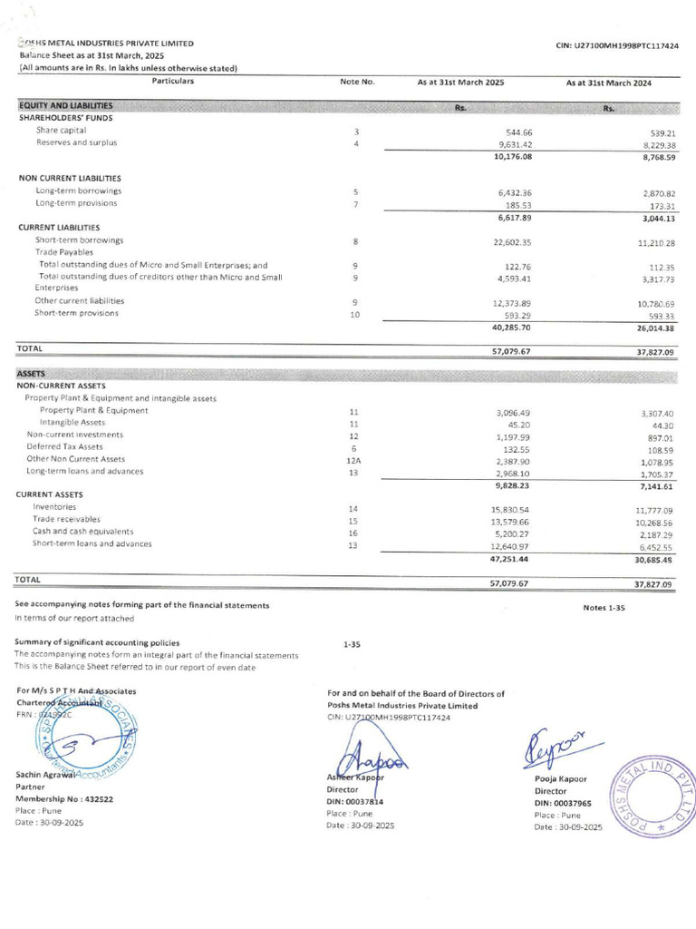 Pmipl - Audited Fs - Fy 2024-25 | PDF