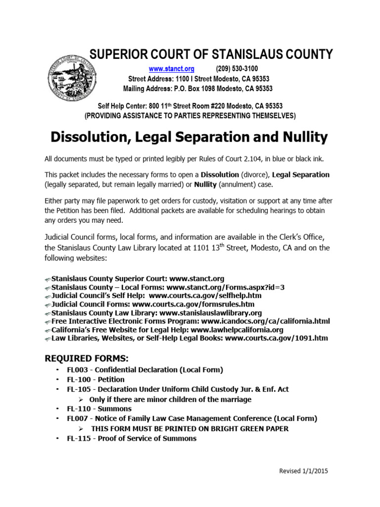 Petition Dissolution Legal Separation or Nullity | PDF | Annulment ...