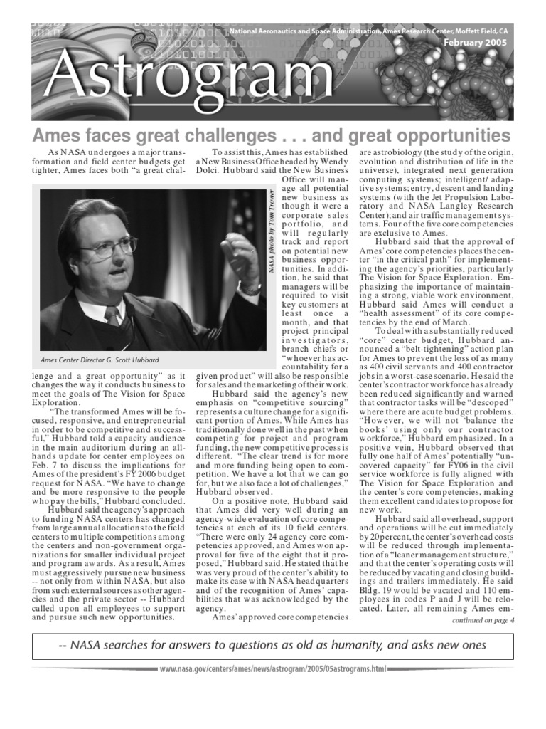 NASA: 109459main 05 02astrogram C | PDF | Ames Research Center | Nasa