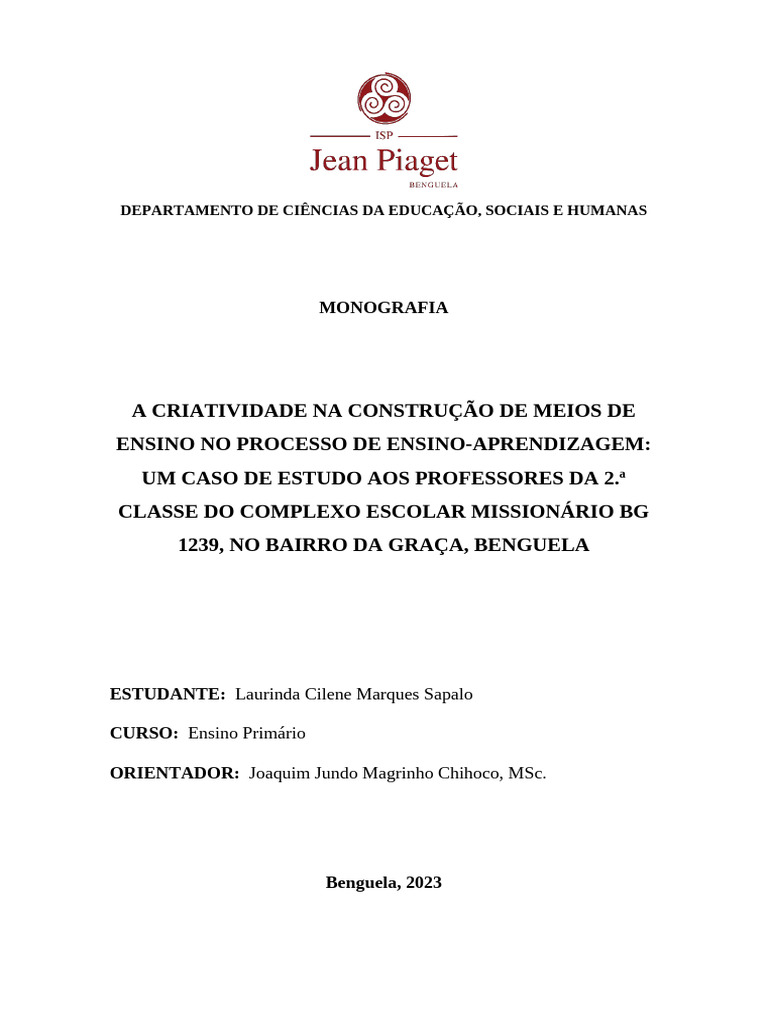 TFC_CILENE | PDF | Aprendizado | Pedagogia