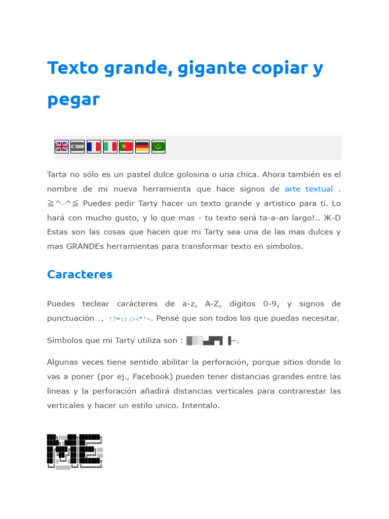 Texto grande, gigante copiar y pegarasi se hace | PDF