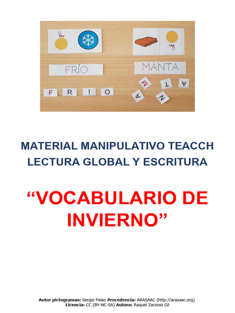 Vocabulario de Invierno TEACCH | PDF