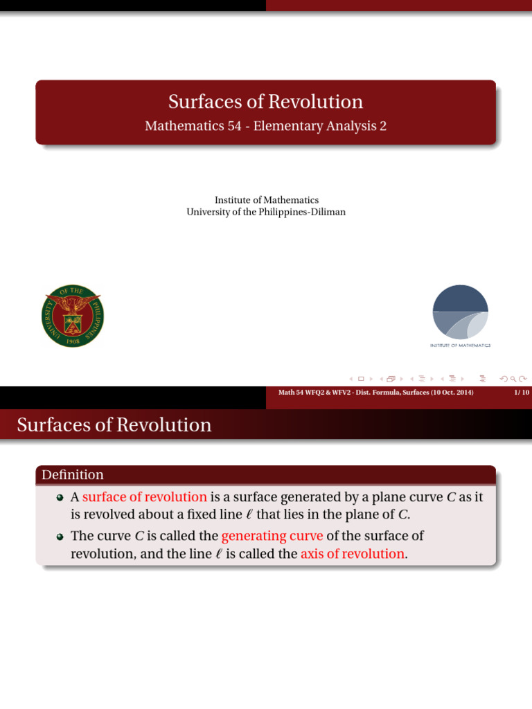 Understanding Surfaces of Revolution | PDF | Coordinate System ...