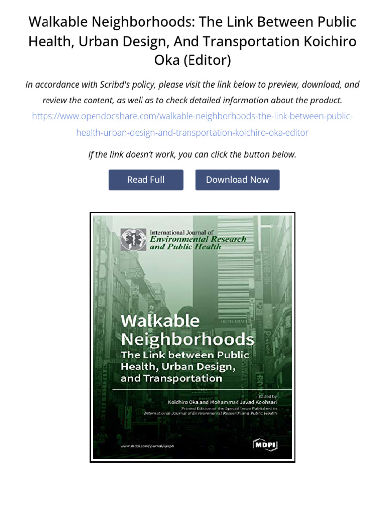 Walkable Neighborhoods: The Link between Public Health, Urban Design ...