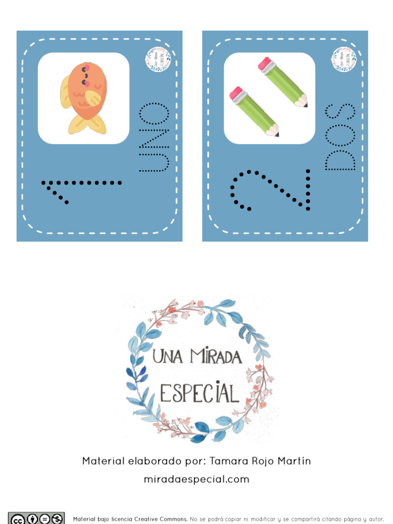 Tarjetas Numeros Grafomotricidad Mzp362 | PDF