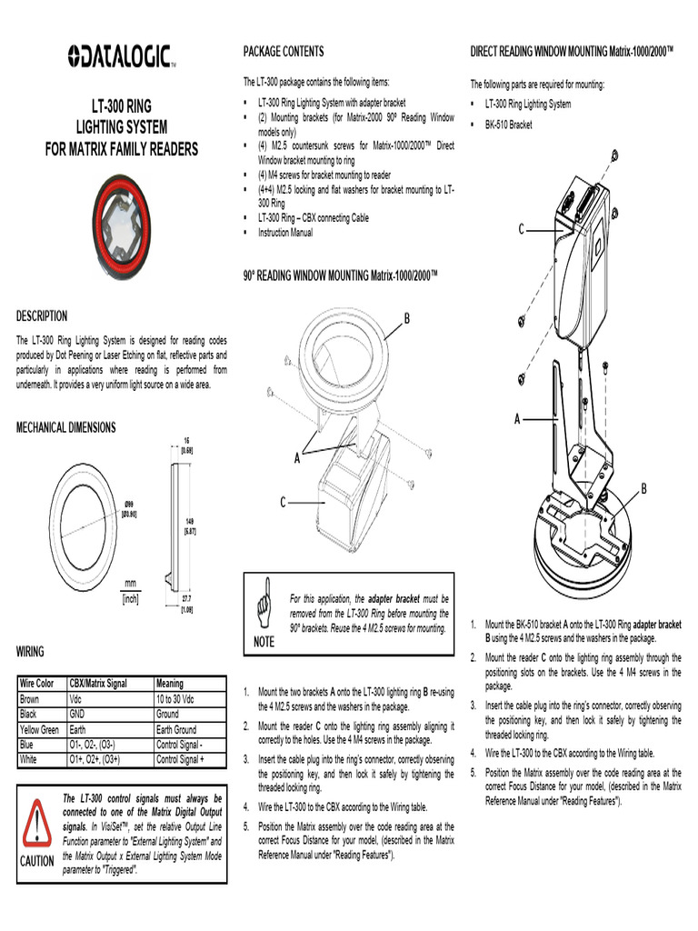 LT-300 Ring Lighting System Overview | PDF | Electrical Connector | Screw