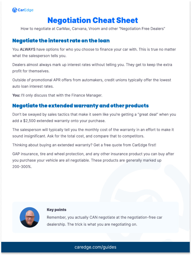 Negotiation Tips for CarMax & Carvana | PDF | Sales | Car Dealership
