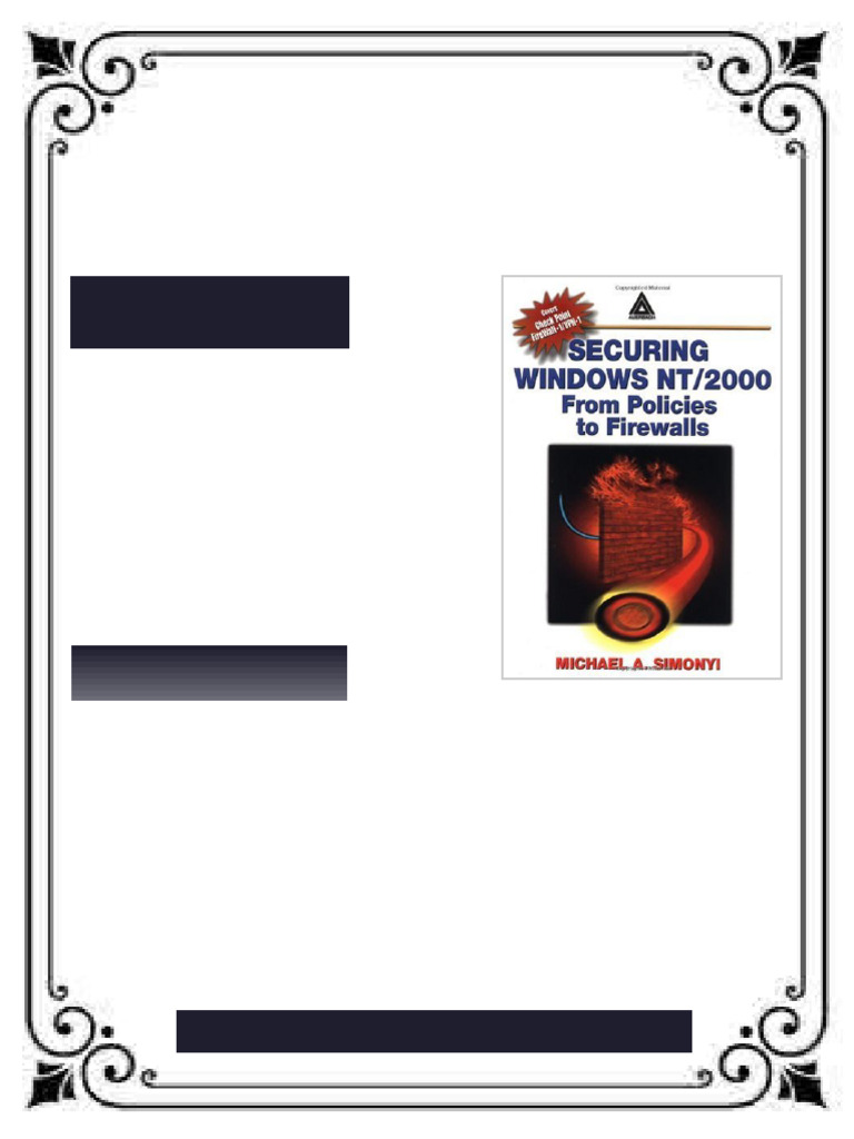 Securing Windows NT 2000 From Policies to Firewalls 1st Edition Michael ...