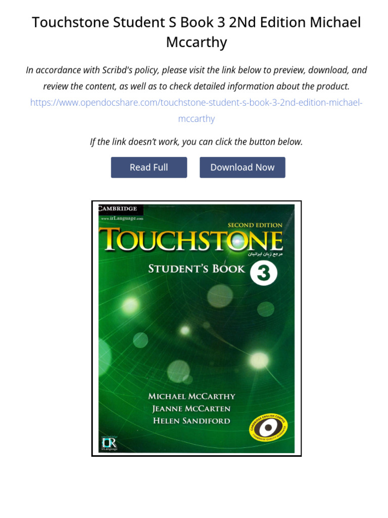 touchstone student s book 3 2nd Edition Michael Mccarthy | PDF ...